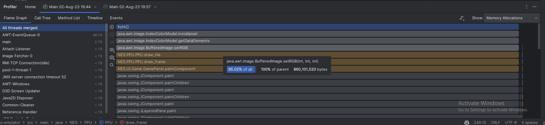 How I optimized Java Swing pixel drawing in terms of CPU, memory, and GPU